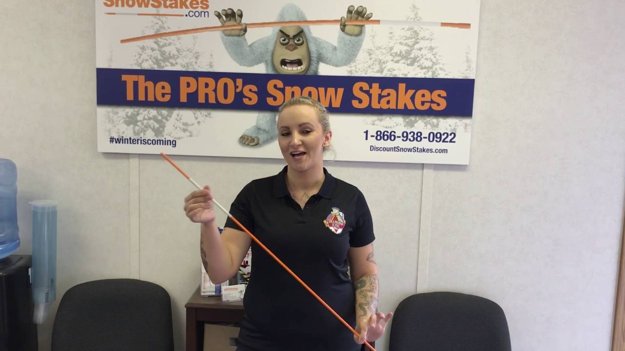 Nikki From Discount Snow Stakes Shows Our 1/4" Driveway markers