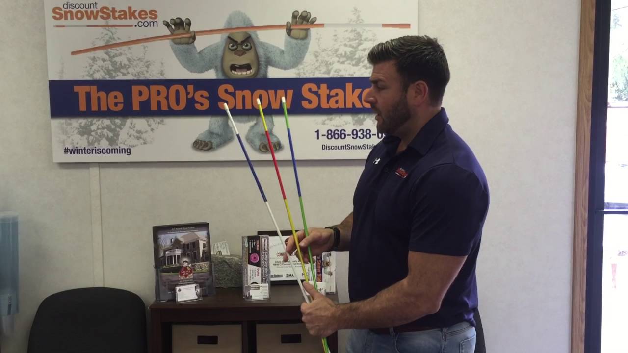 snow stakes and custom driveway markers with reflective tape